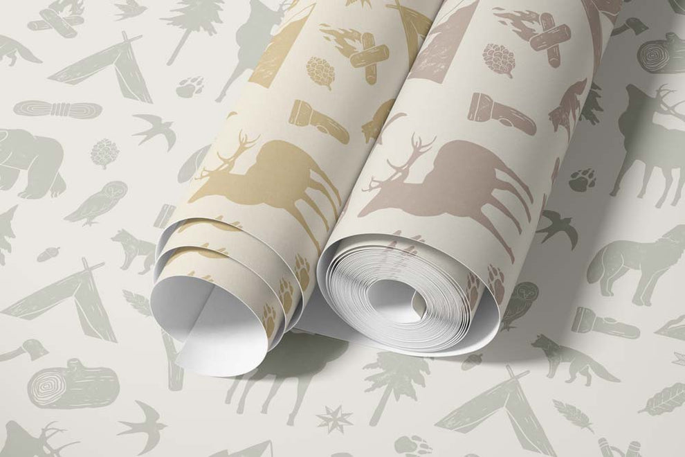 Behang Wild forest - naturel – Little Amour kinderkamer behang