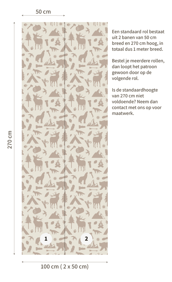 Behang Wild forest - naturel – Little Amour kinderkamer behang