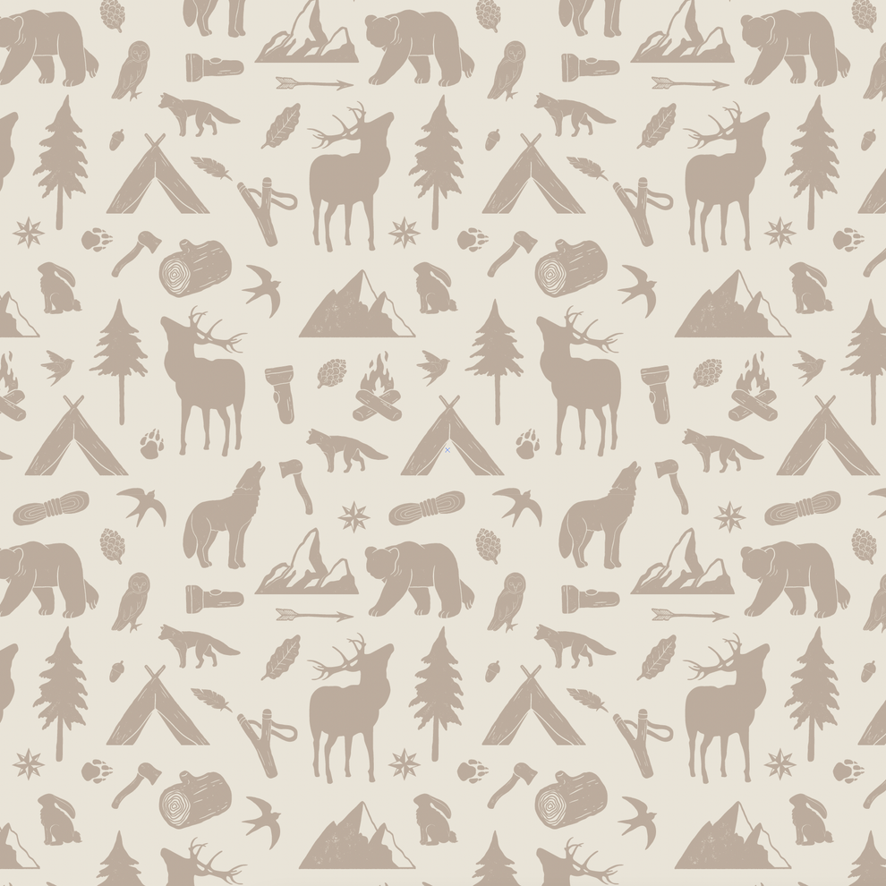 Behang Wild forest - naturel – Little Amour kinderkamer behang